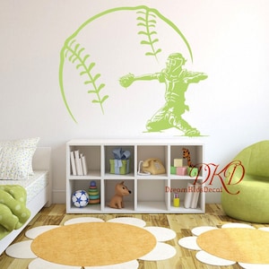 Baseball Decal, Baseball Wall Decal, Vinyl Decal Baseball Wall Art Kids ...