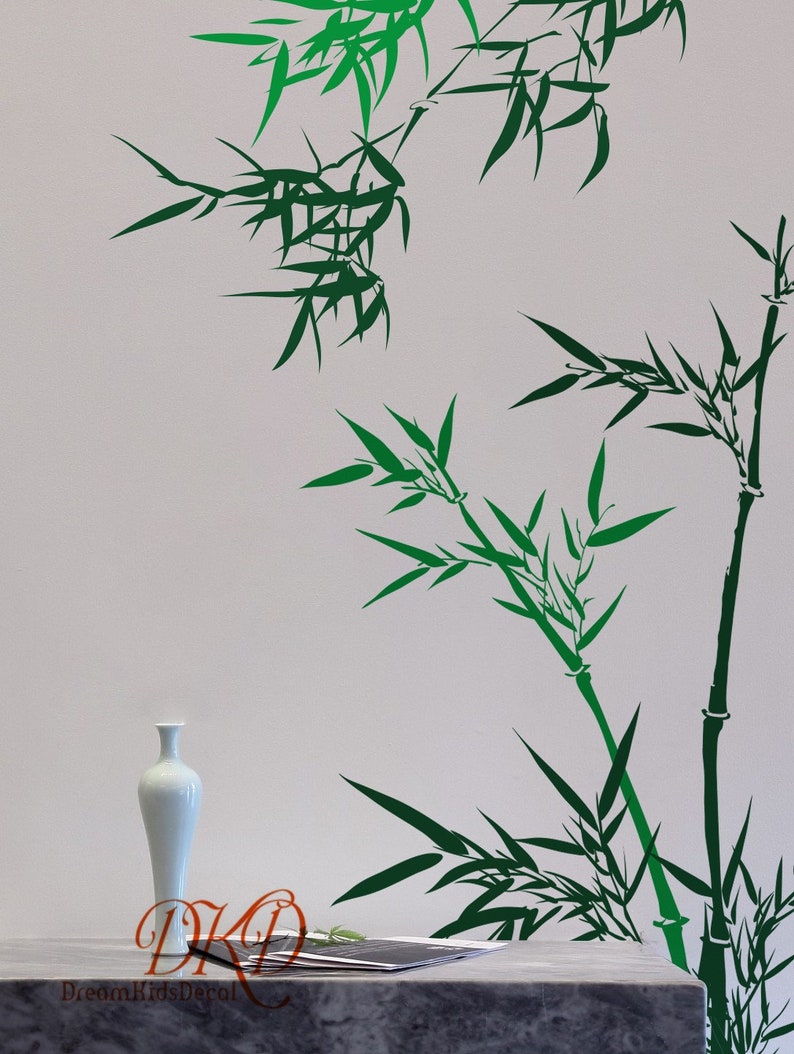Bamboo Wall Decal Home Decor Mural-asian Bamboo Decals - Etsy