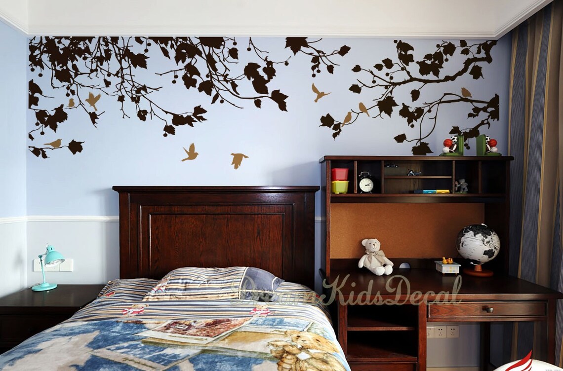 Wall Decal, Nursery Wall Decal, White Tree Nursery Wall Sticker-corner ...
