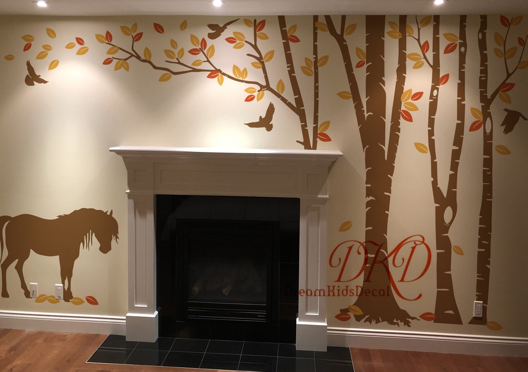 Bich Tree Wall Decal Tree Forest Vinyl Wall Decals Nursery - Etsy