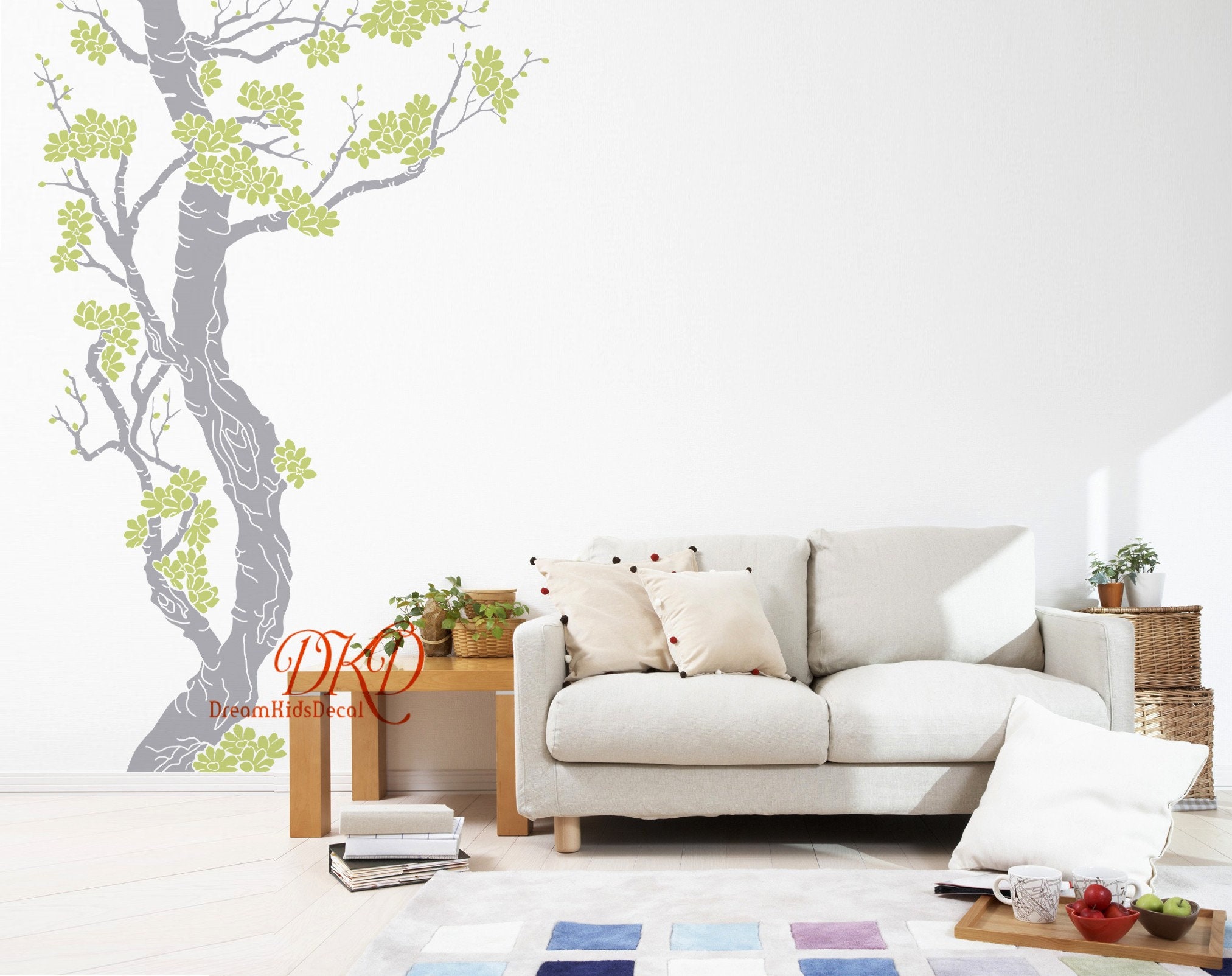 Plum Blossom Tree Wall Decal Large Wall Murals Corner Cherry | Etsy