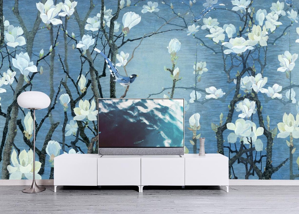 Chinoiserie Handpainted Effect Wall Murals Large Wallpaper - Etsy