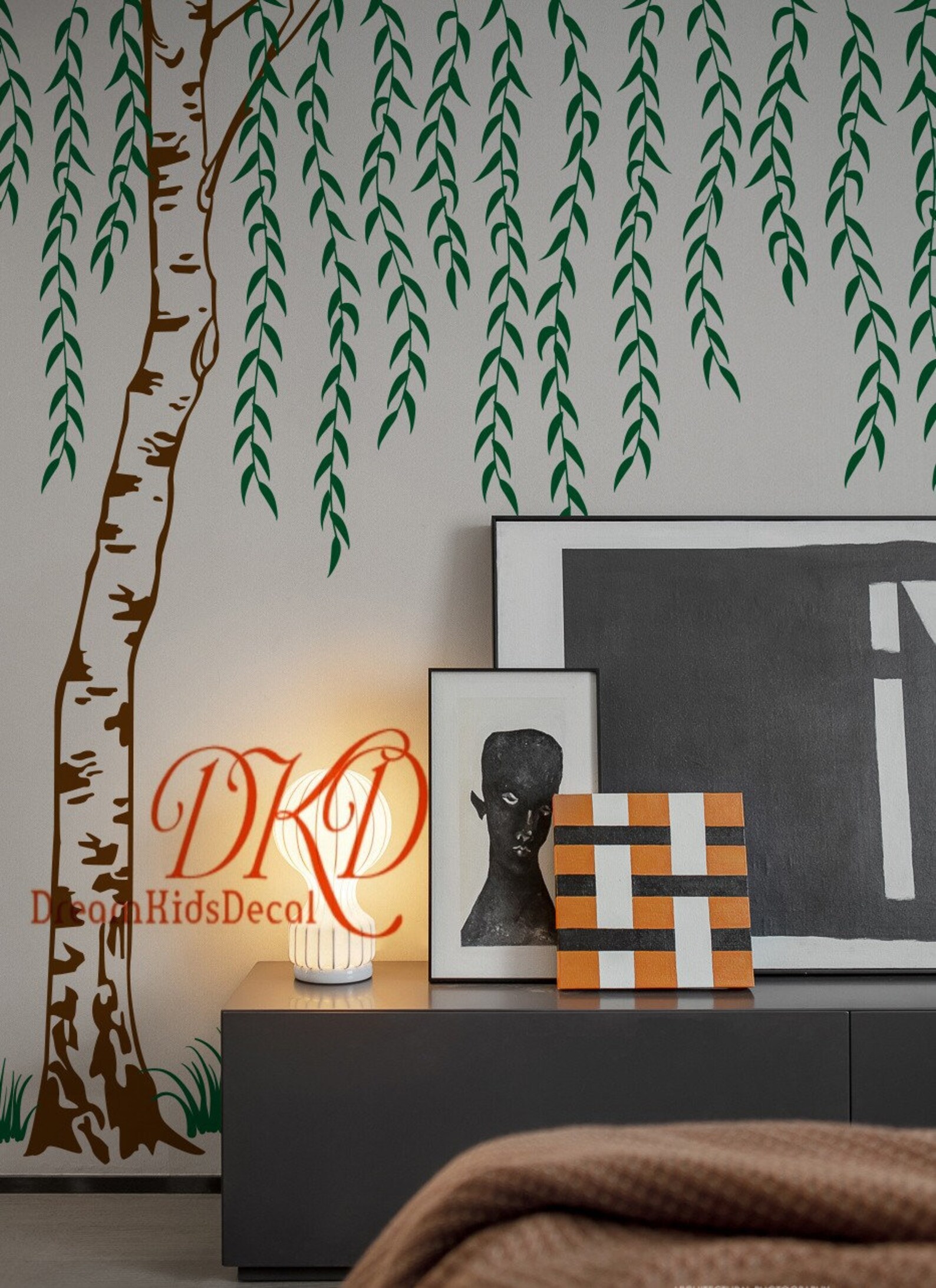 Willow Tree Wall Decal Nursery Wall Decals Leave Sticker Kids - Etsy