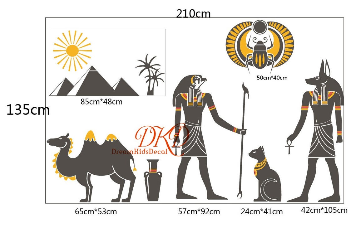 Ancient Egypt Decals Egyptian Wall Art Gods of Ancient | Etsy