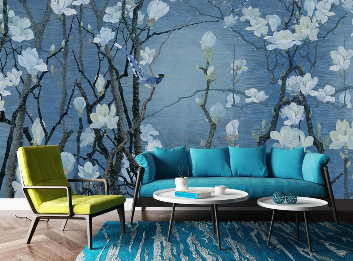 Chinoiserie Handpainted Effect Wall Murals Large Wallpaper - Etsy