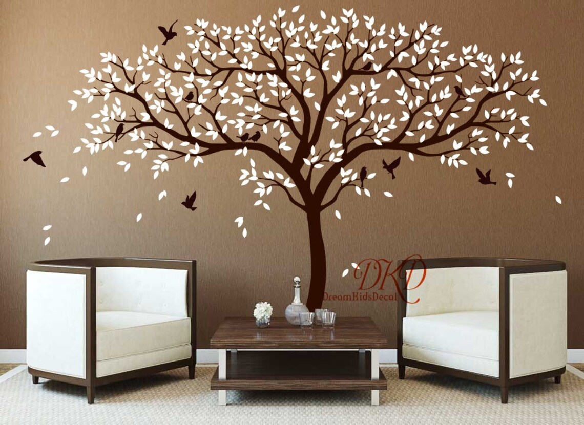 Nursery Wall Decals Tree With Birds Tree Wall Decal Large - Etsy