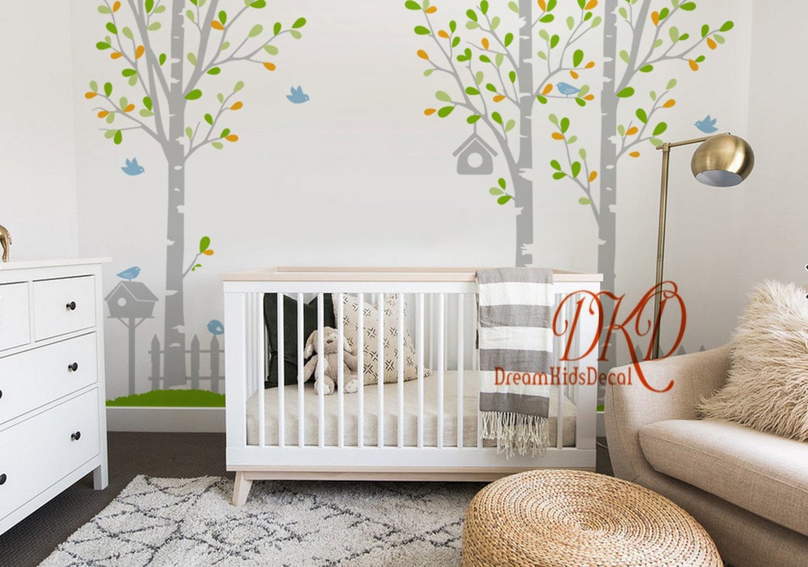 Birch Tree Wall Decal Baby Nursery Tree Wall Stickers Tree | Etsy