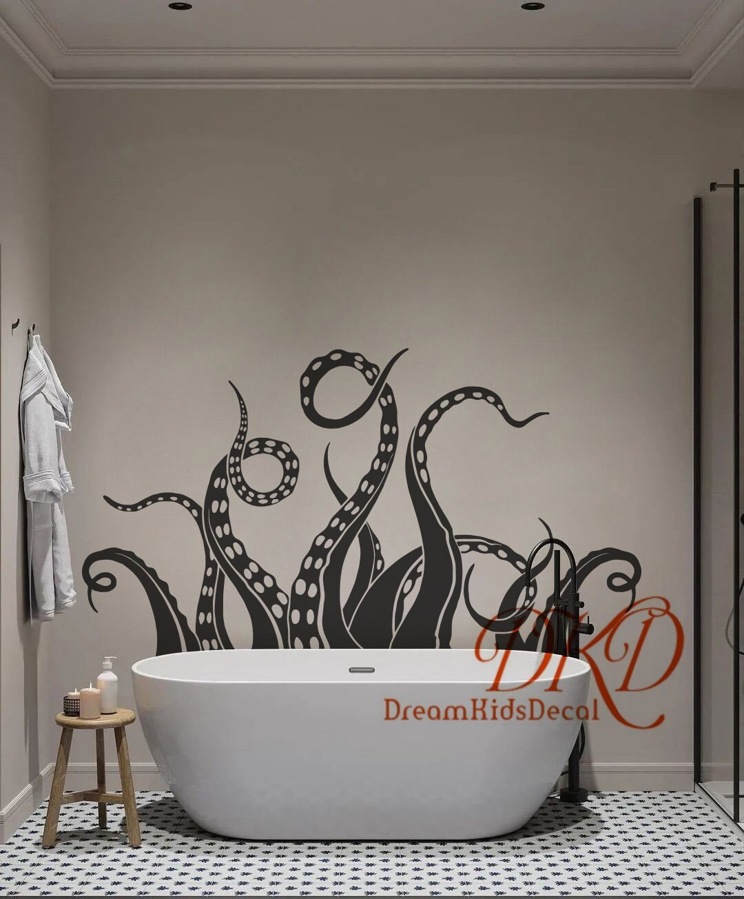 Octopus Decal, Octopus Tentacles Wall Decals, Kraken Decal, Octopus ...