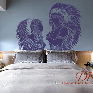 Wall Decals Indian Tribal Chief Decal Vinyl Sticker, Indian Wall Decor ...
