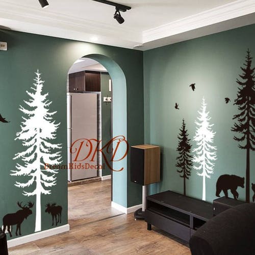 Large Wall Simple Spring Tree Decal Forest Decor Vinyl Sticker - Etsy