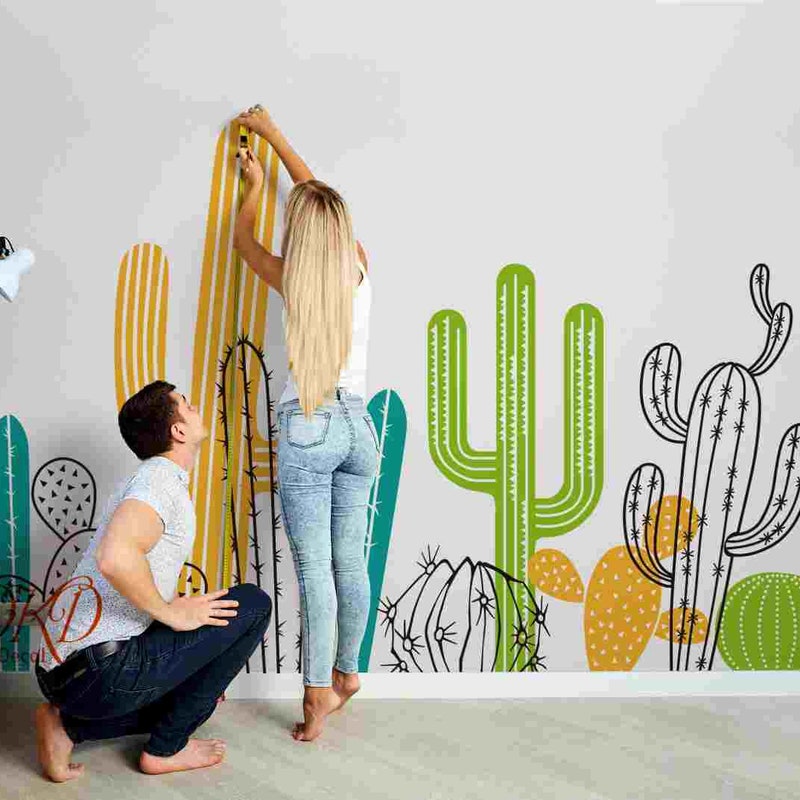 Large Cactus Wall Decal - Etsy