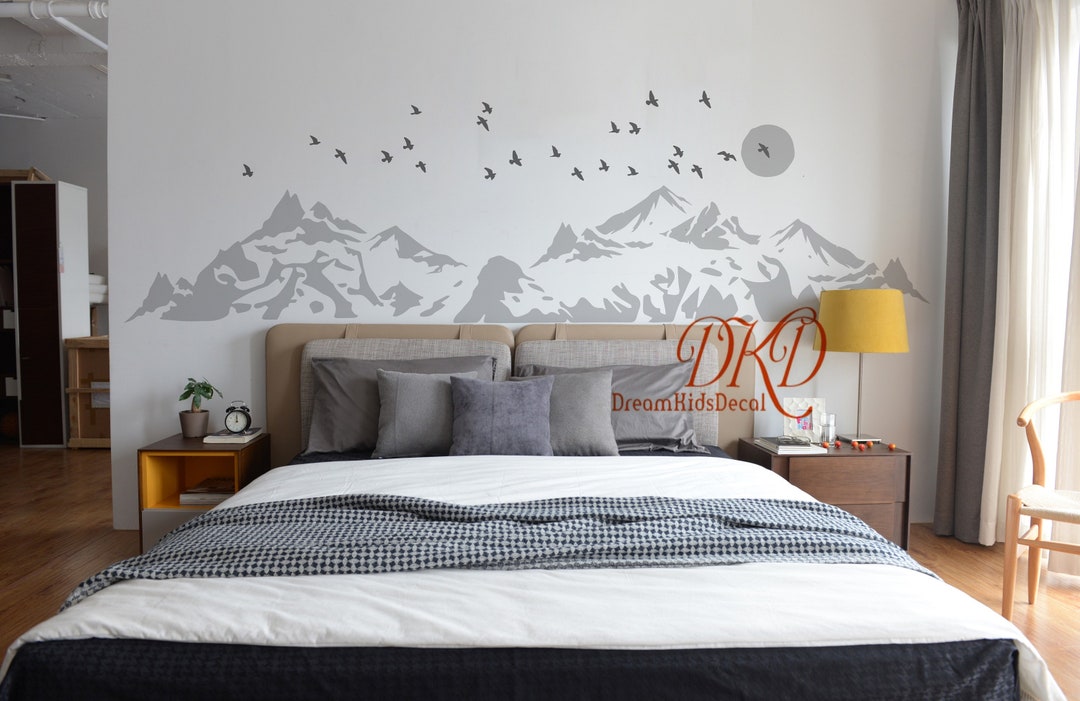 Mountain Scene Wall Decal Adventure Nursery Wall Decor Living Room Wall ...