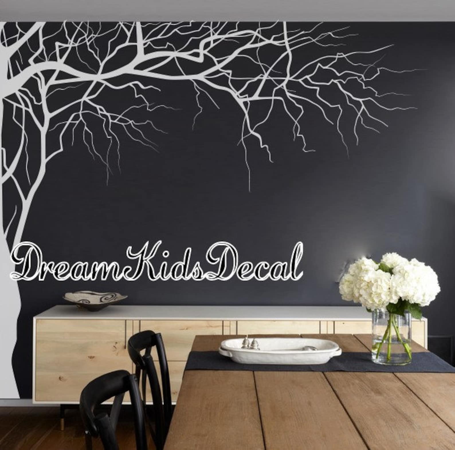 Wall Decal Corner Tree Decal - Etsy