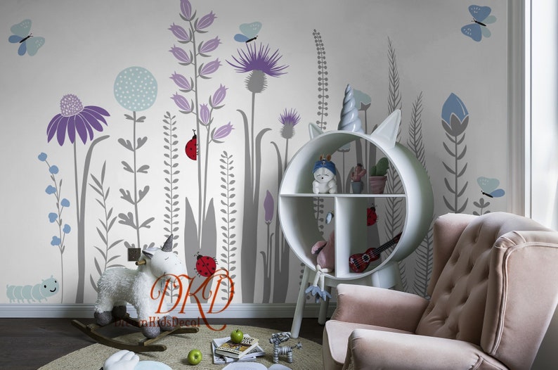 Green Plants Nature Wall Decal Vinyl Flower Wall Decal Sticker ...