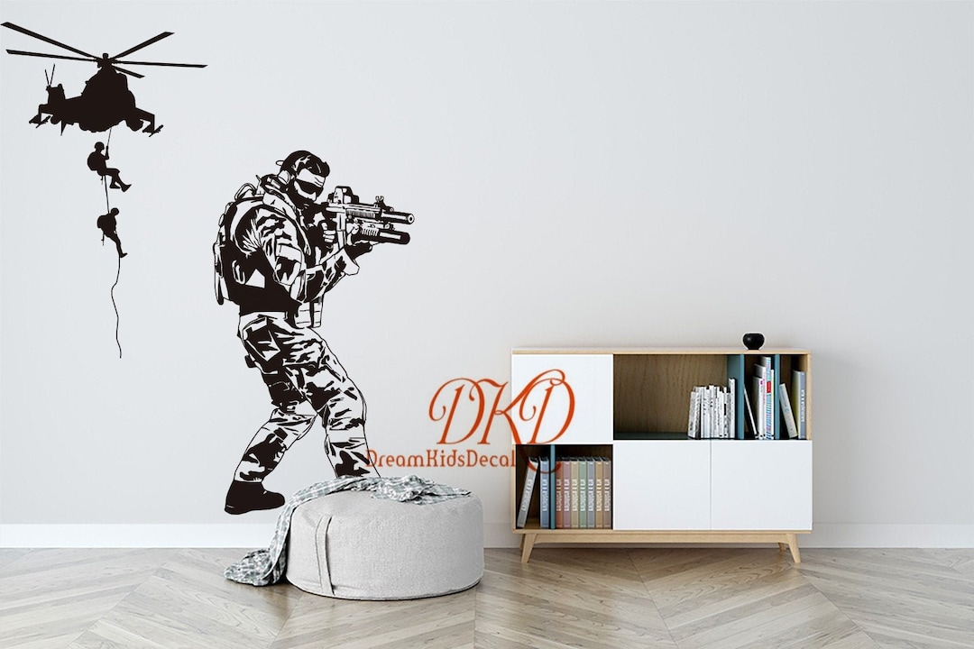 Soldier Decalmilitary Man Army Nursery Wall Decal Wall Sticker ...