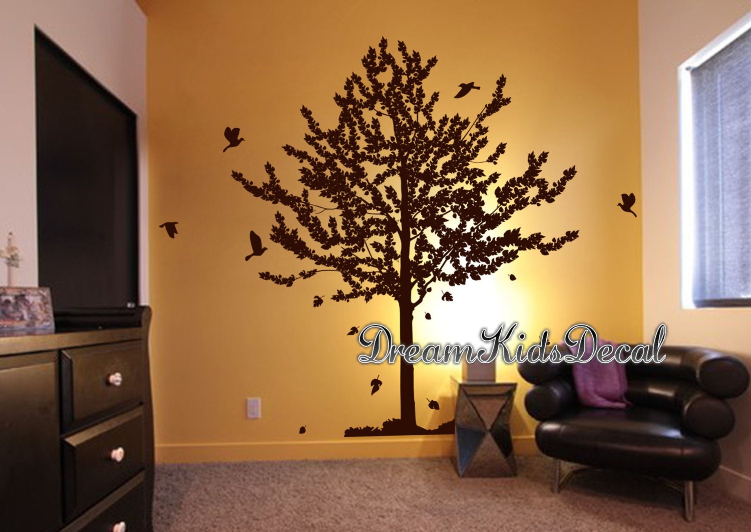 Tree Wall Decal Living Room Wall Decals Pine Tree Decal Wall | Etsy