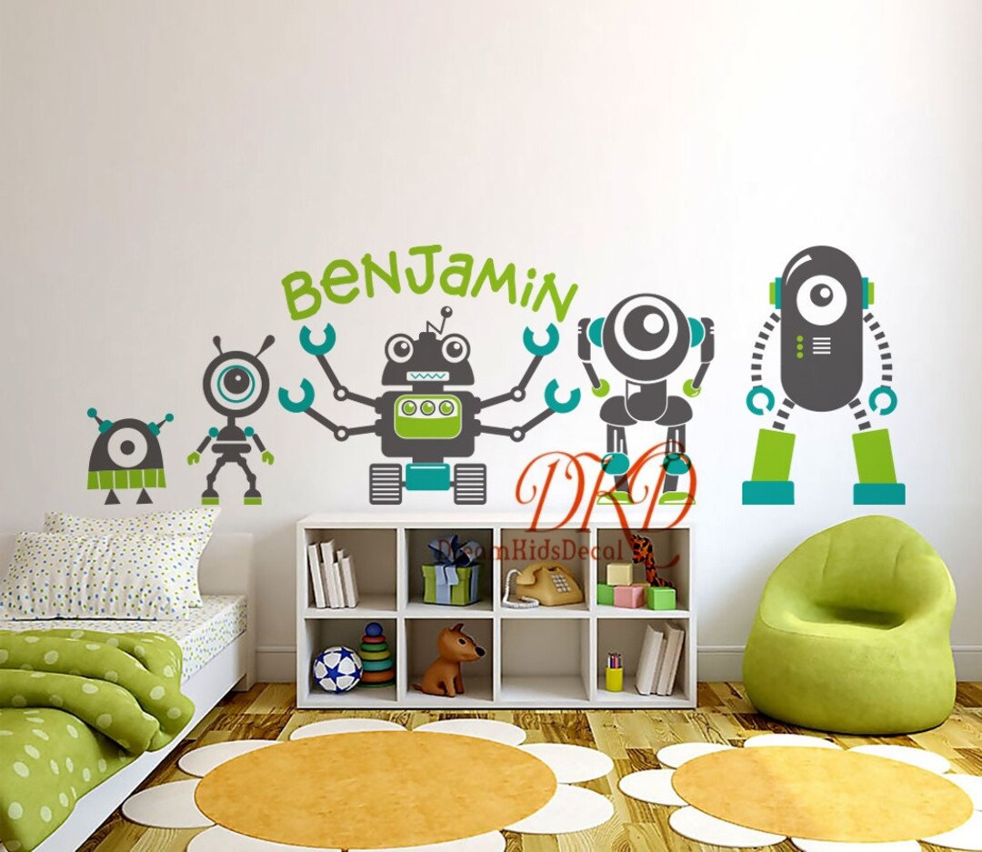 Robot Wall Decal for Nursery Wall Decal Kids Playroom Kids Room Wall ...