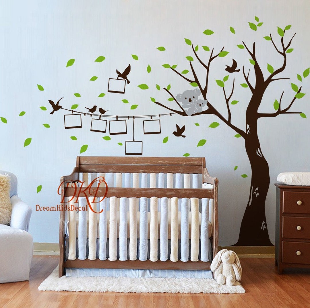 Koala Baum Wandtattoo, Kinderzimmer, Tier Wandtattoo für Babyzimmer, Koala Bär Baum, Home Decor ...