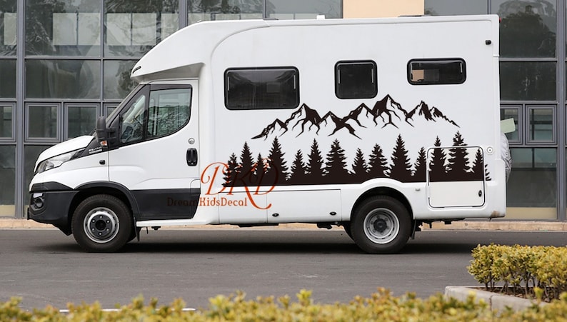 Mountains Wall Decal RV Decal Woodland Wall Decal Landscape - Etsy