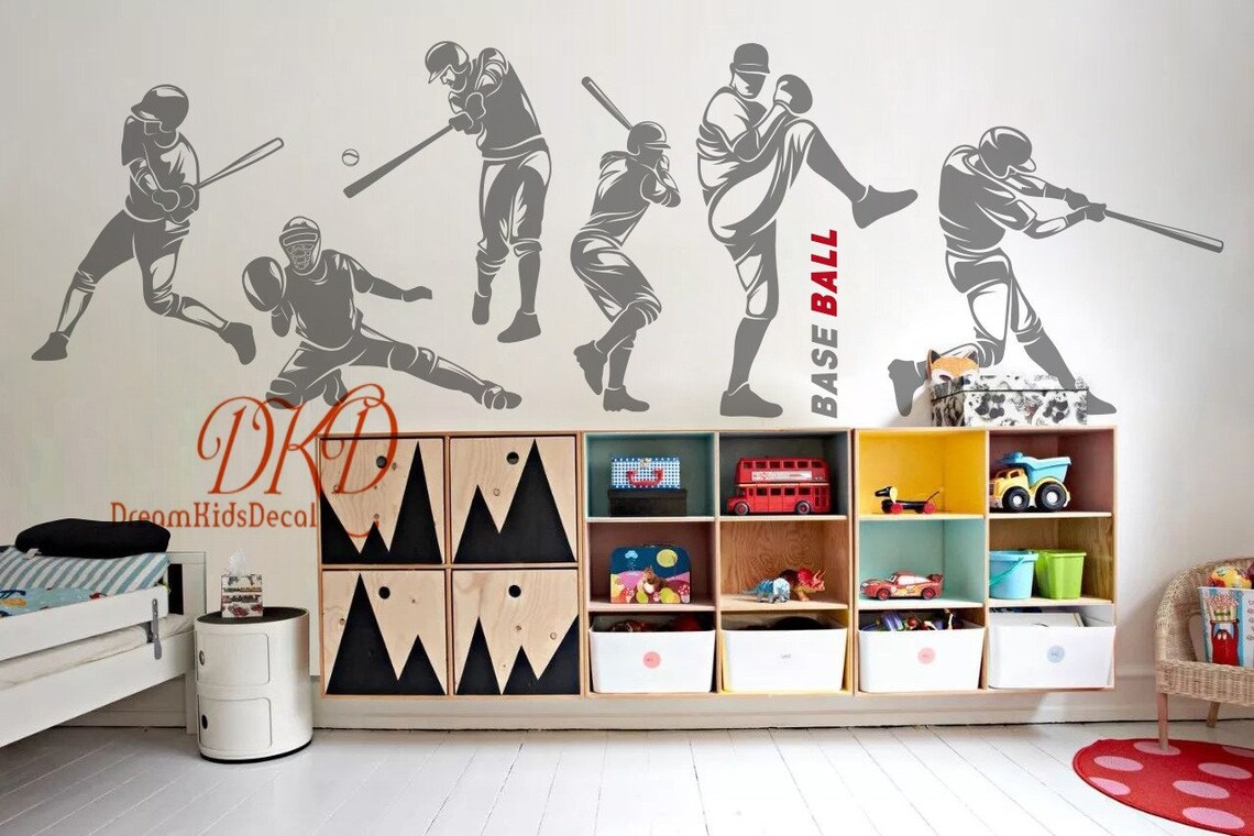 Baseball Player Wall Decal Baseball Sticker Decal Sports - Etsy