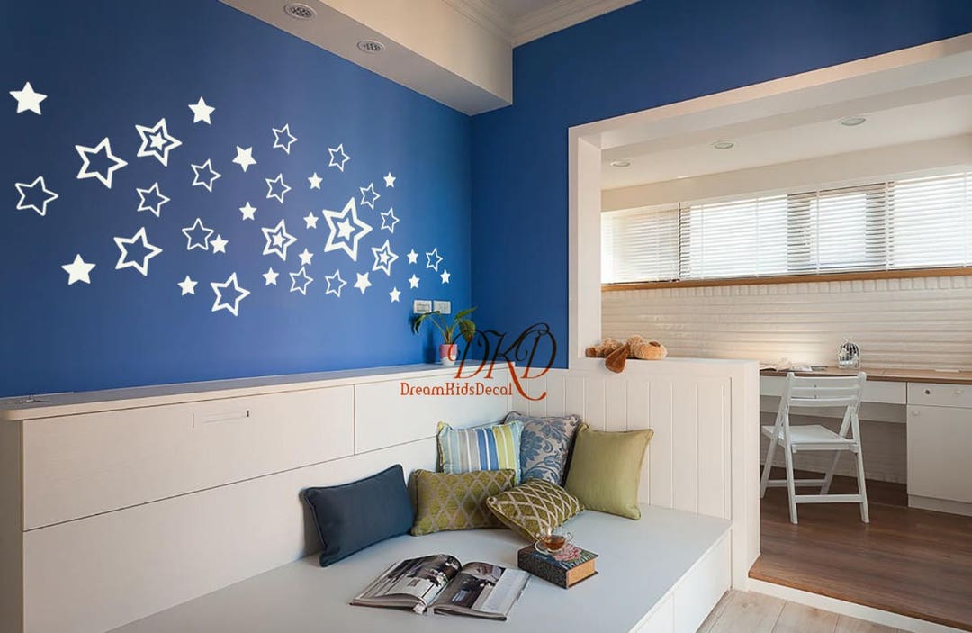 Stars Wall Decals for Kids Room, Star Wall Stickers, Pattern Vinyl Wall ...