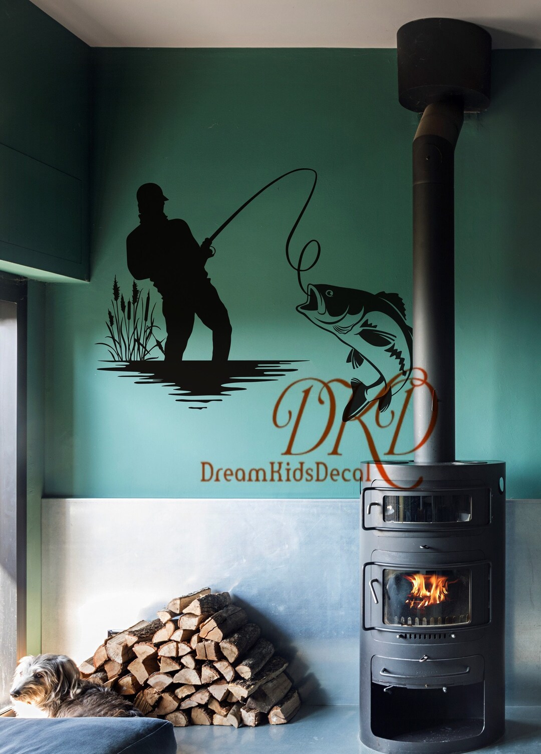 Hunting and Fishing Decal Nursery Bedroom Decor Fisherman Lake Fishing ...