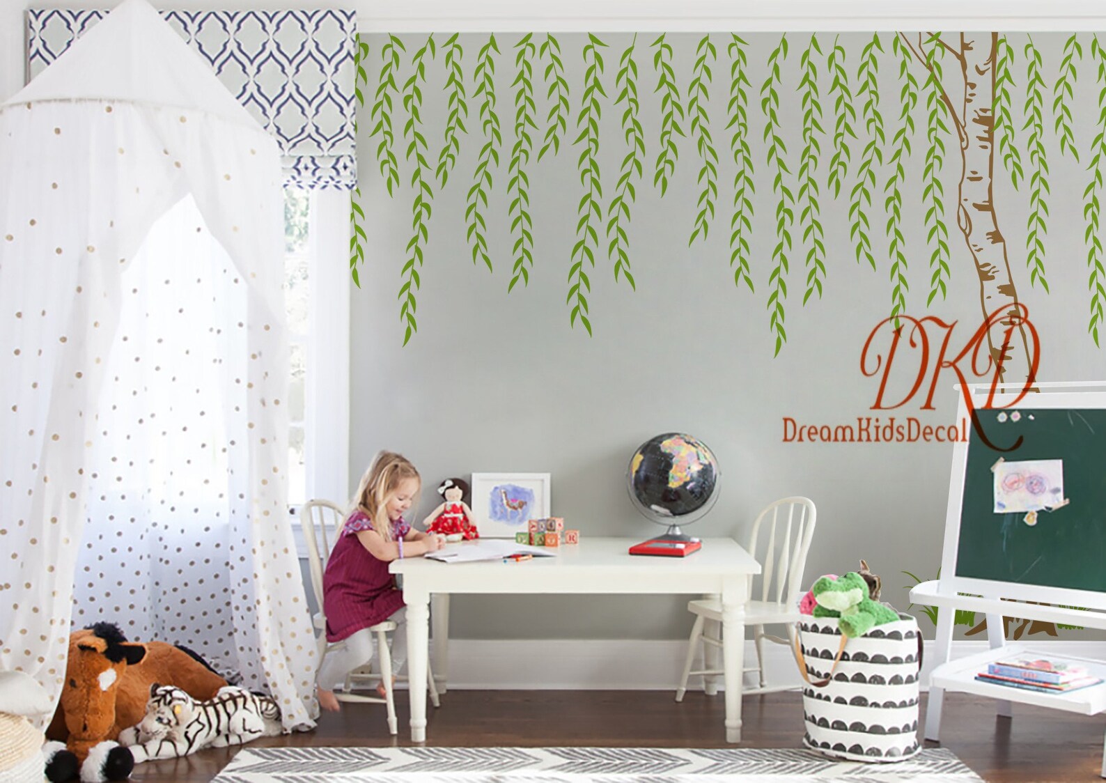 Willow Tree Wall Decal Nursery wall decals Leave Sticker kids | Etsy