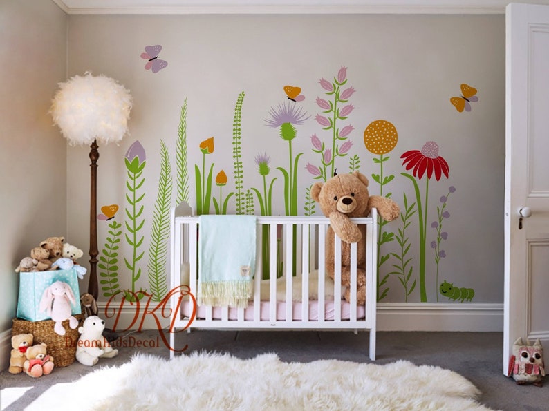 Green Plants Nature Wall Decal Vinyl Flower Wall Decal Sticker ...
