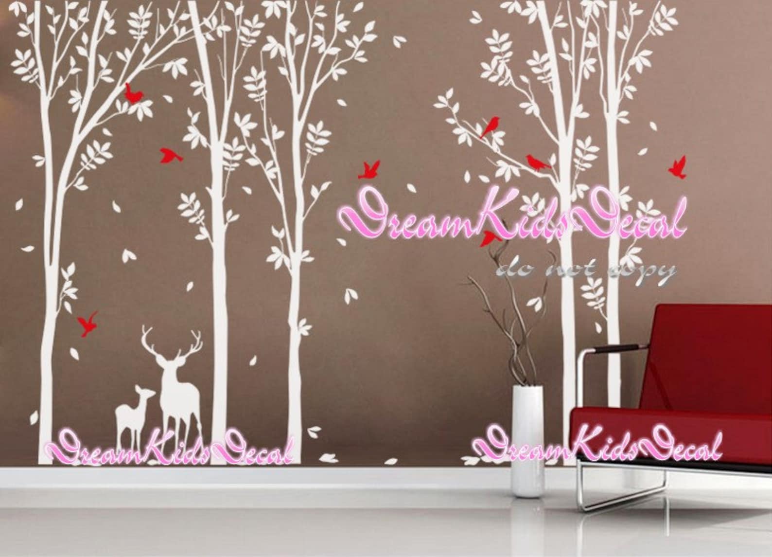 Trees decals:wall decals nature wall decals vinyl wall | Etsy