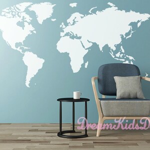 World Map Decal, Map Decal Office Decor, World Map Decals, Wall Decal ...
