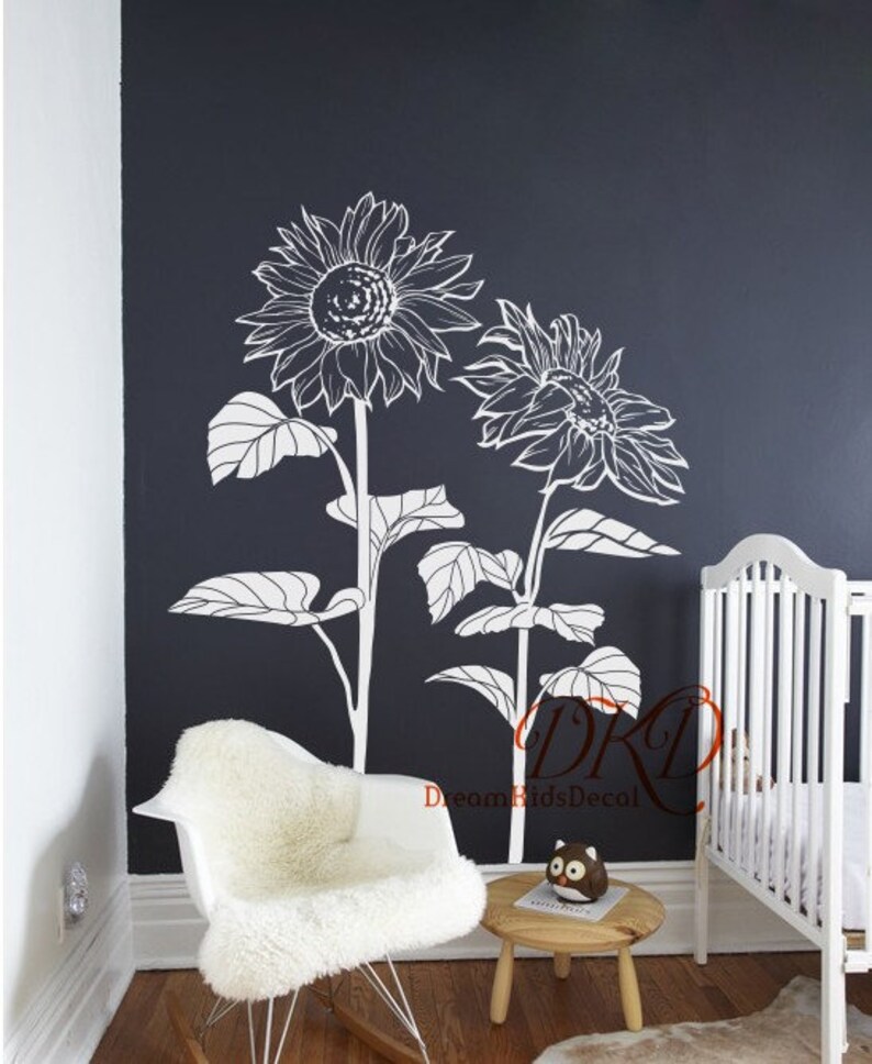 Flower Decal Flowers Flora Wall Decals Vinyl Wall Decals | Etsy