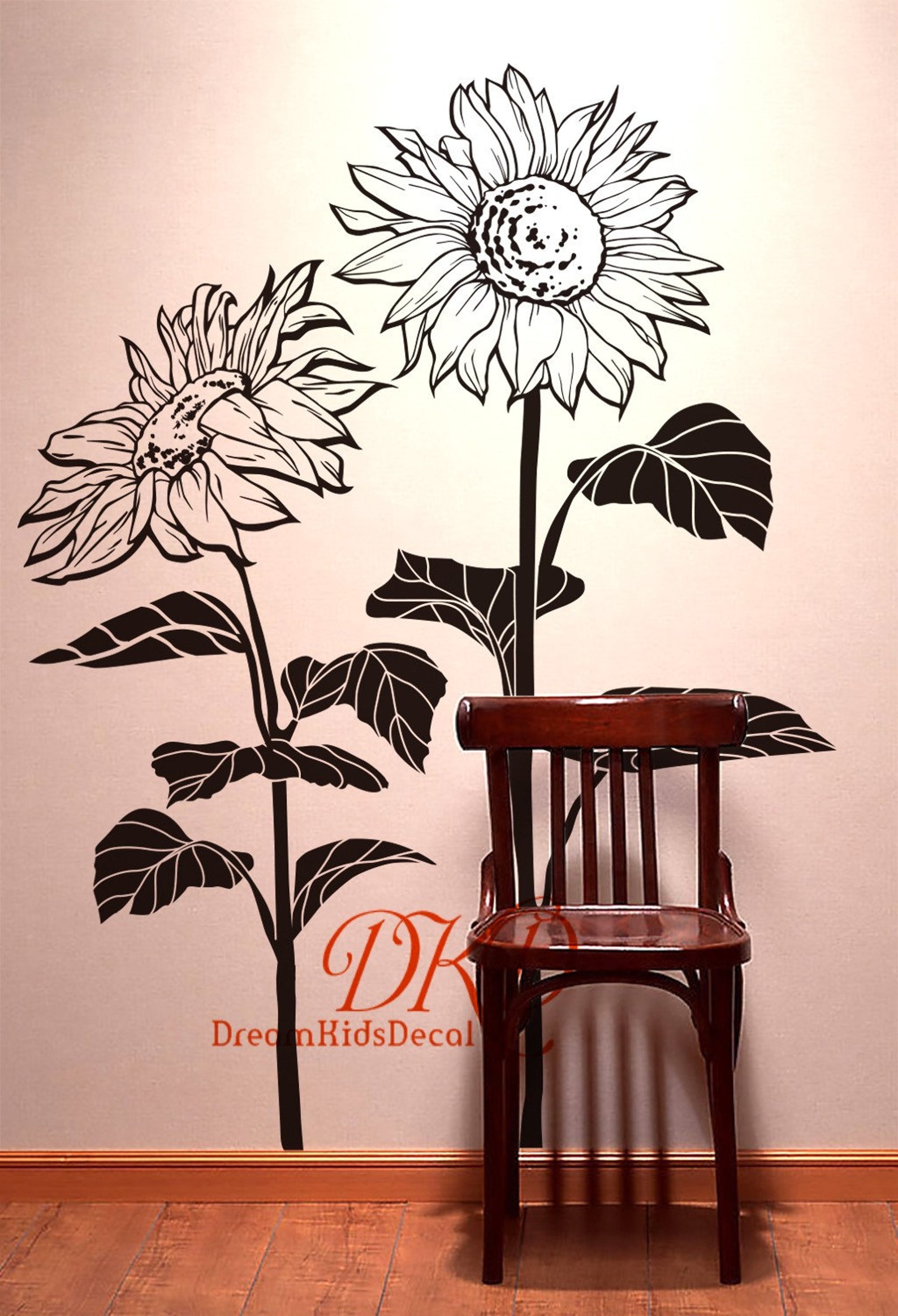 Flower Decal Flowers Flora Wall Decals Vinyl Wall Decals | Etsy