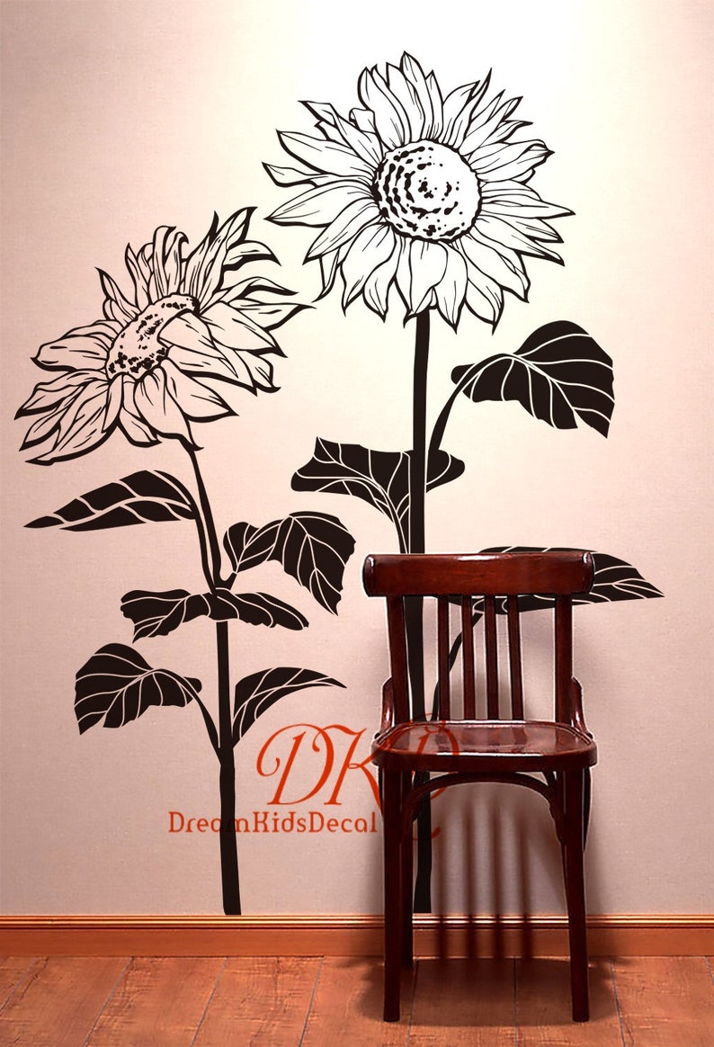 Flower Decal Flowers Flora Wall Decals Vinyl Wall Decals | Etsy