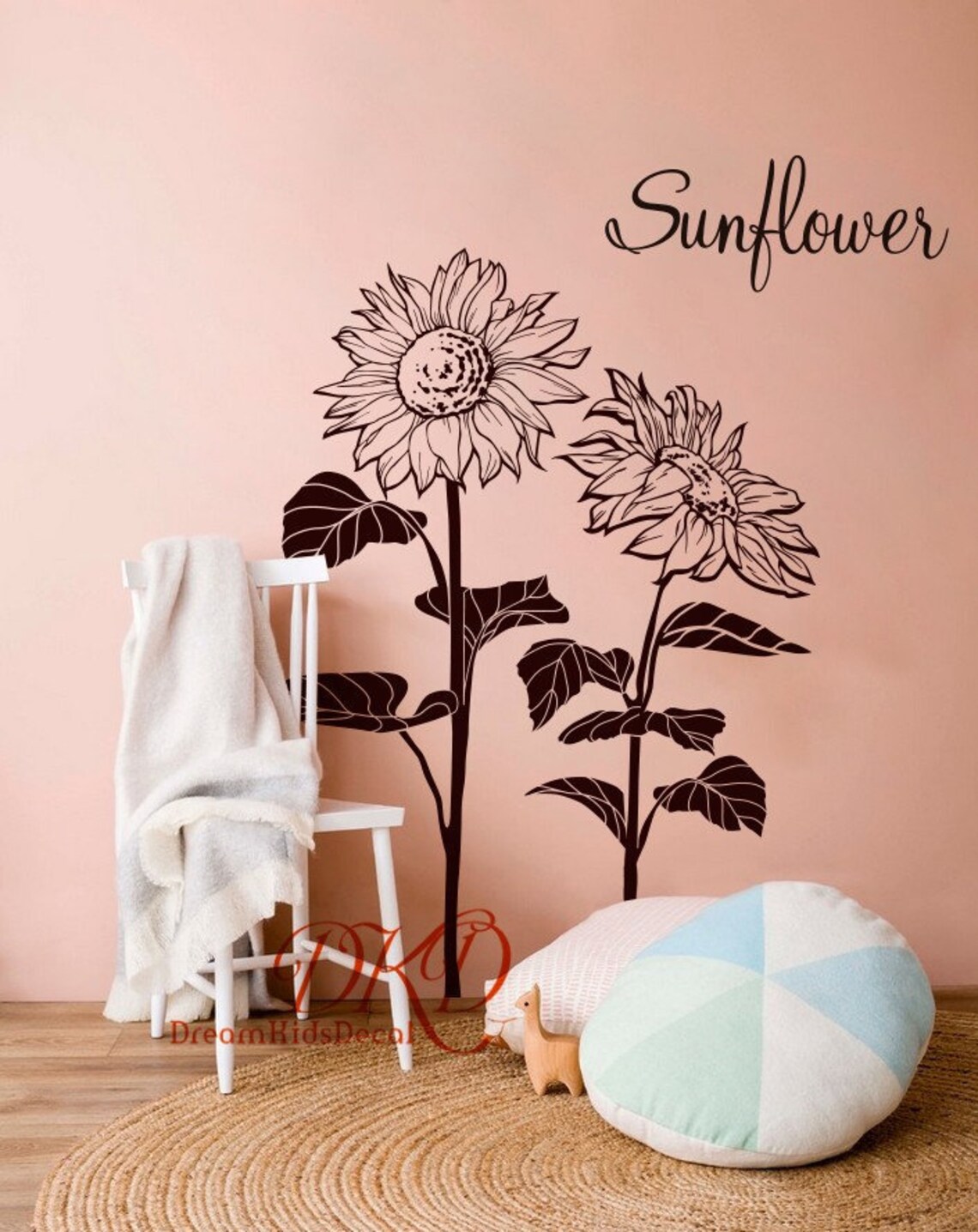 Flower Decal Flowers Flora Wall Decals Vinyl Wall Decals | Etsy