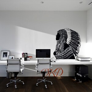 Wall Decals Indian Tribal Chief Decal Vinyl Sticker, Indian Wall Decor ...