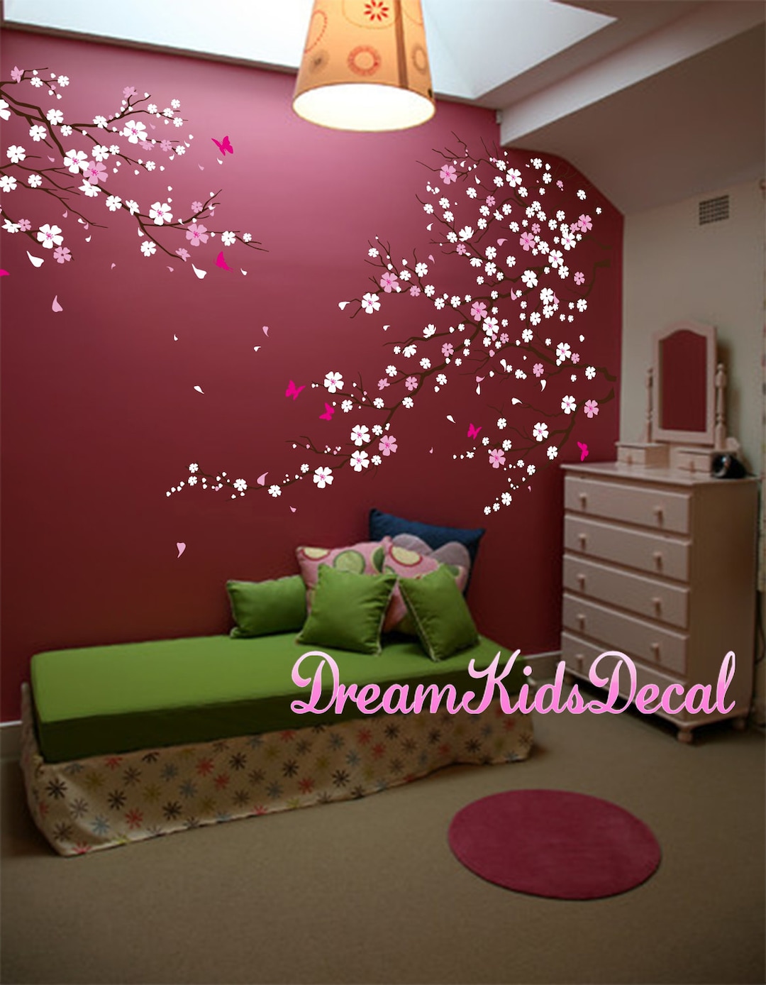 Wall Decal for Living Room Wall Decals Nursery Wall Stickers for Baby Room Wall Decorations Wall Decals Tree cherry Blossoms Tree dk239 Etsy UK