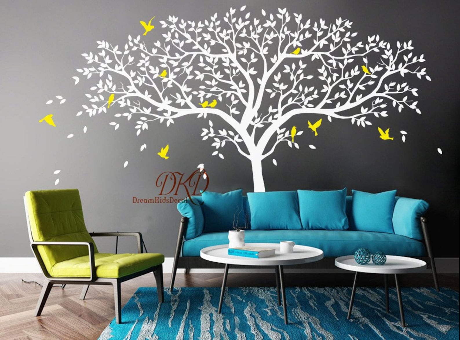 Nursery Wall Decals Tree With Birds Tree Wall Decal Large Family Tree ...