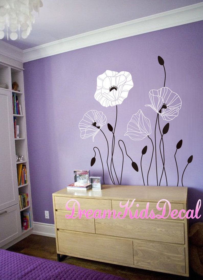 Flowers Wall Decals Girl Wall Decals Nursery Wall Sticker | Etsy