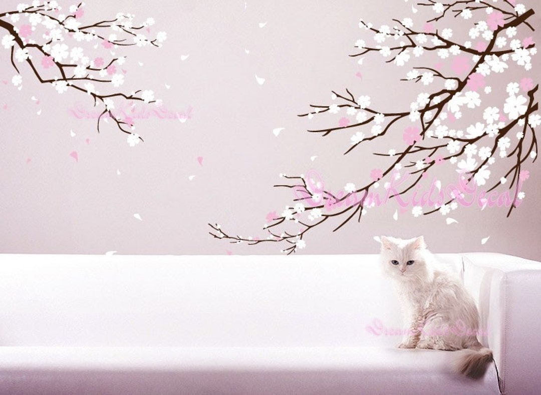 Cherry Blossoms Wall Decal Wall Sticker Tree Decals Dk006 Etsy