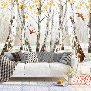 Wall Mural, Trees Mural, Watercolor Mural, Wallpaper, Giant Murals ...