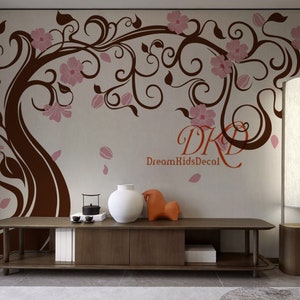Flower Tree Wall Decal Nursery Wall Decal, Family Tree Wall for Photos ...