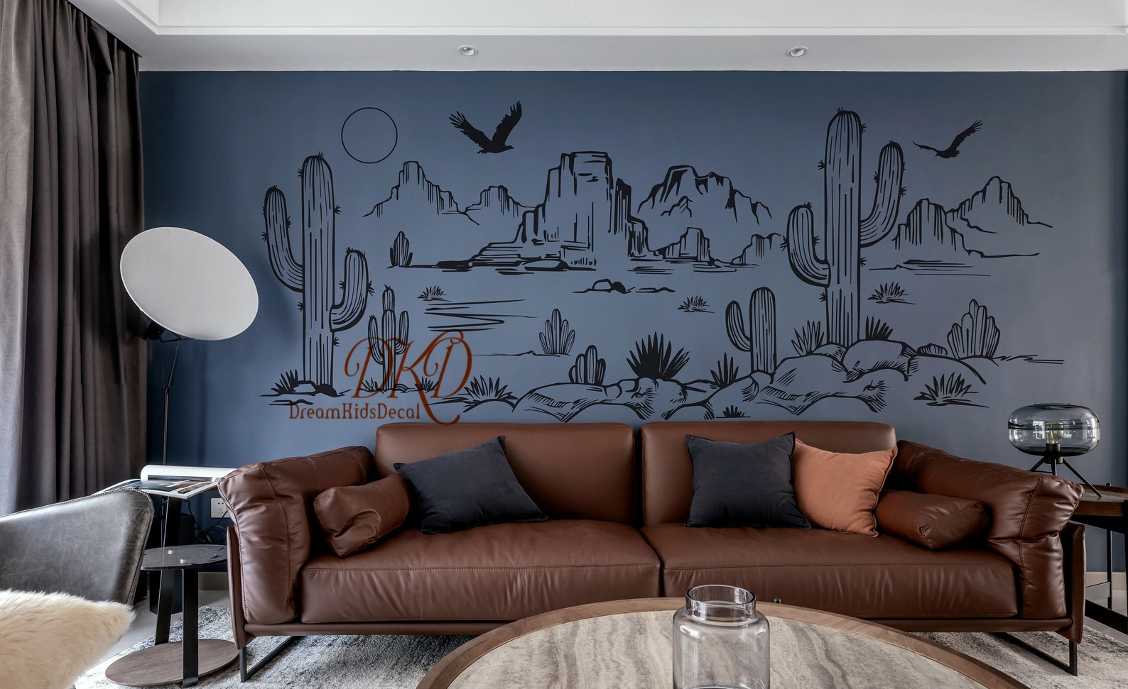 Desert Wall Decal Rhinoceros Wall Sticker-mountain Desert | Etsy