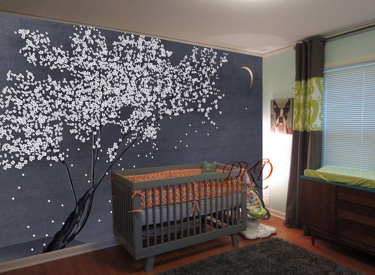 Wall Mural Wall Coverings Floral Tree wallpaper for Nursery | Etsy