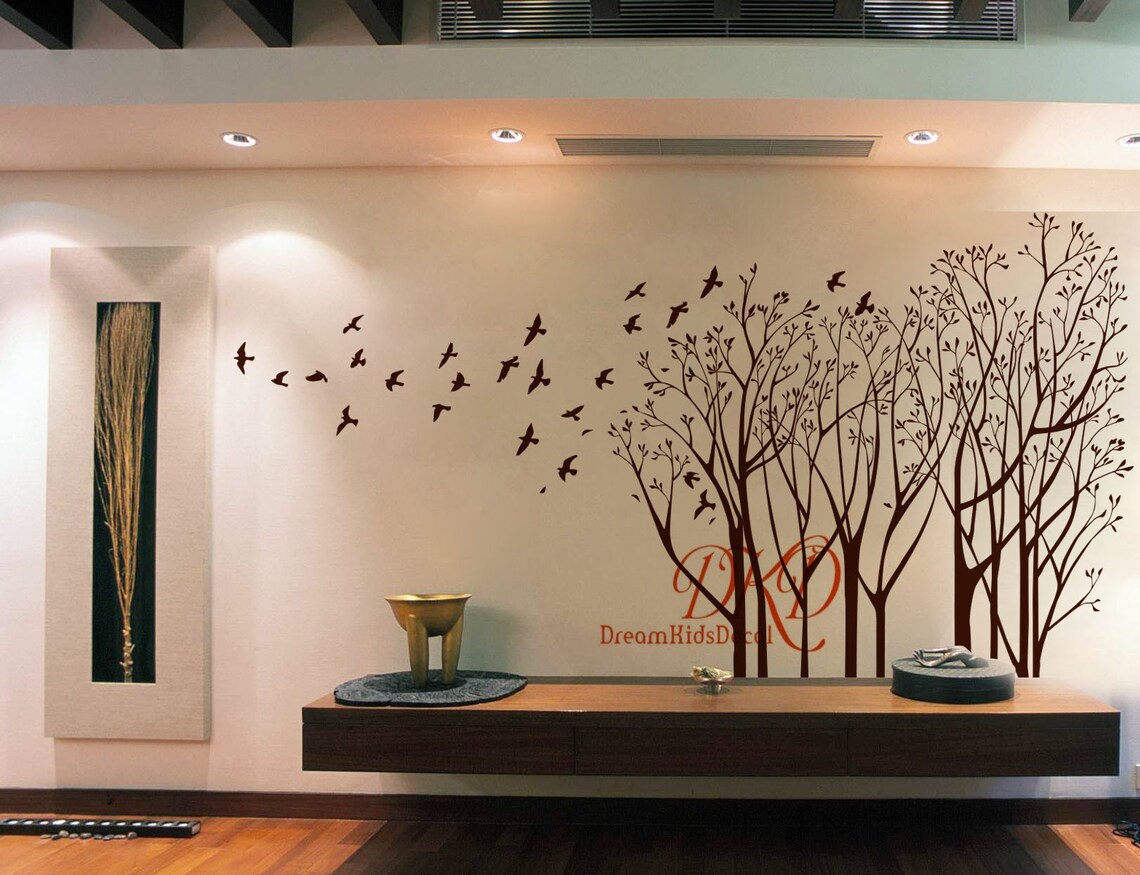 Tree Wall Decals Nursery Wall Stickers-set Trees Tree Alley - Etsy