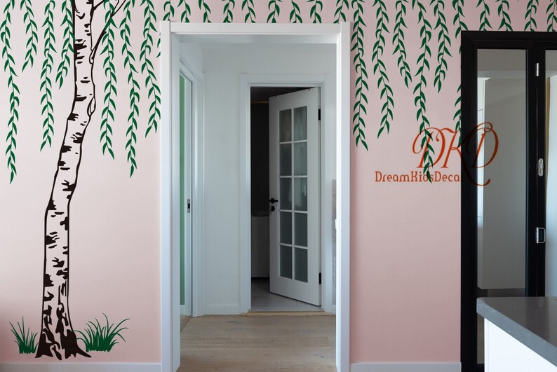 Willow Tree Wall Decal Nursery Wall Decals Leave Sticker Kids - Etsy