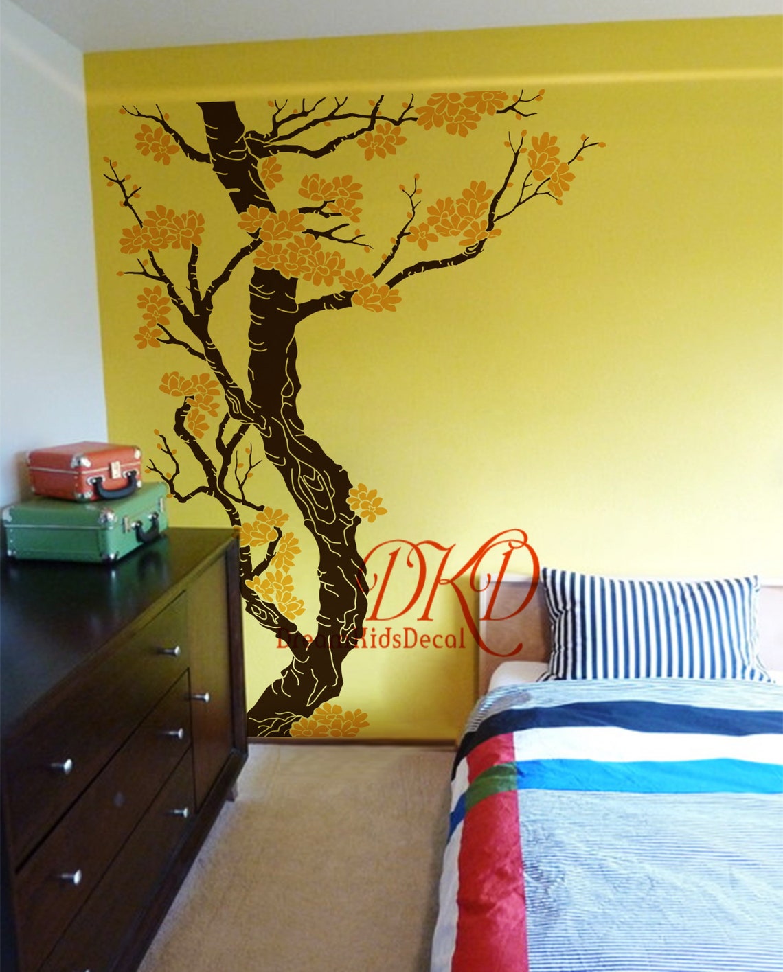 Plum Blossom Tree Wall Decal Large Wall Murals Corner Cherry | Etsy