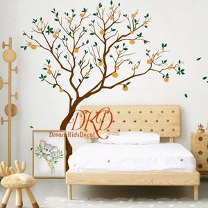 Tree Wall Decal Wall Art Orange Tree for Nursery Fruit Tree Decal Wall ...