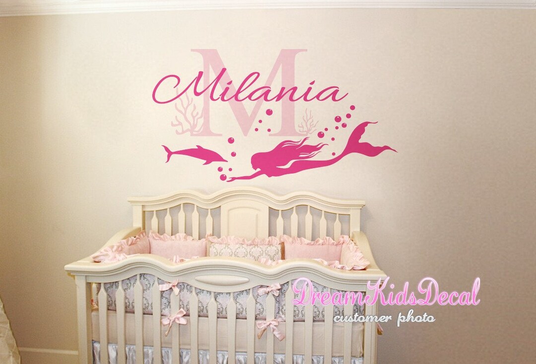 Mermaid Wall Decal Nursery Mermaid Decal Kids Decal Girl Kids Custom ...