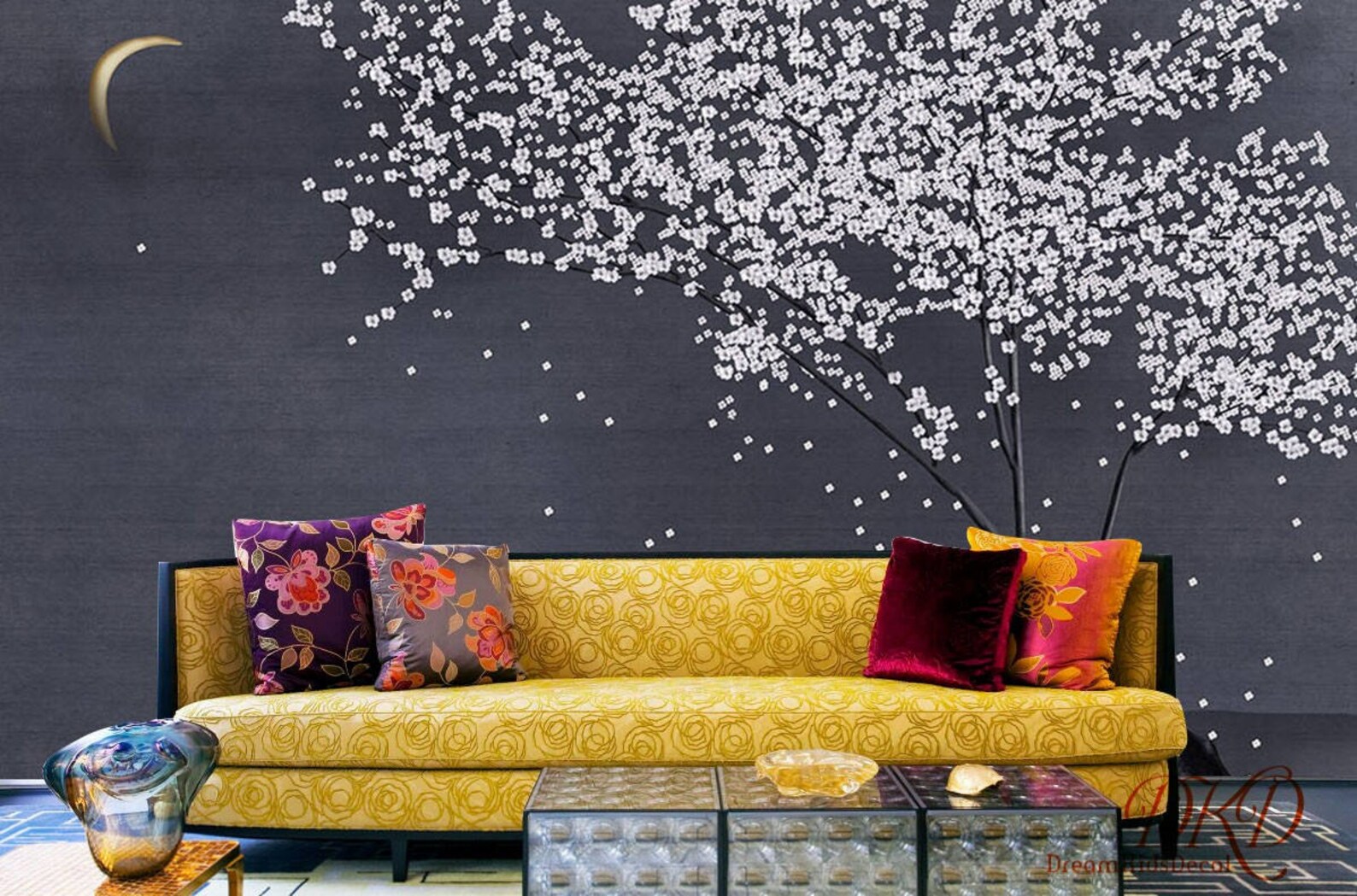 Wall Mural Wall Coverings Floral Tree Wallpaper for Nursery | Etsy