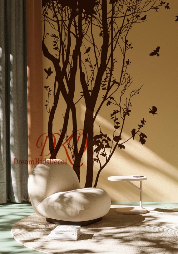 Large Wall Tree Decal Custom Butterfly Tree Wall Decal Peel And Stick